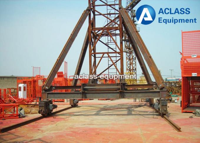 TC5010 Mobile Tower Crane 50m Working Jib And Rail Travel Base Type