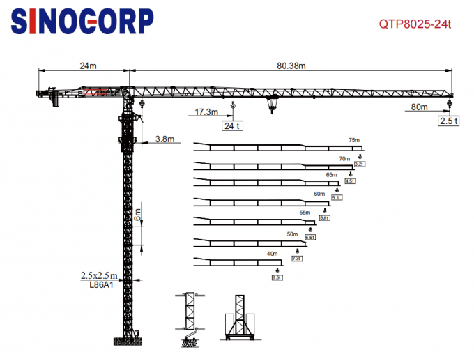 Mobile Tower Crane Construction With Chassis